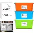 Amazon.com: 160 Pcs Removable Labels for Storage Bins - 6 X 4 inch ...