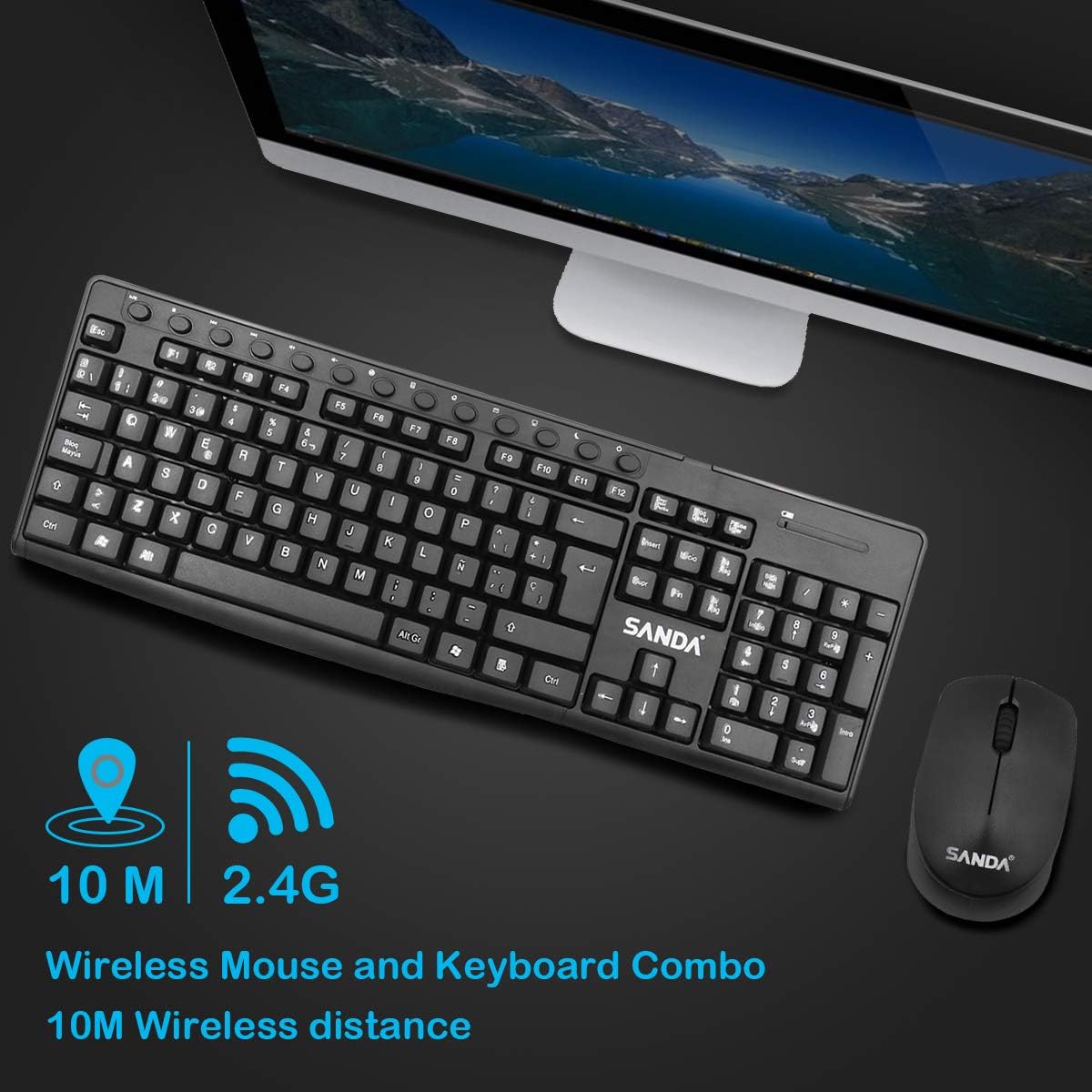 BEISK Sanda Pack Keyboard Plus Spanish Wireless Mouse, Mechanical ...