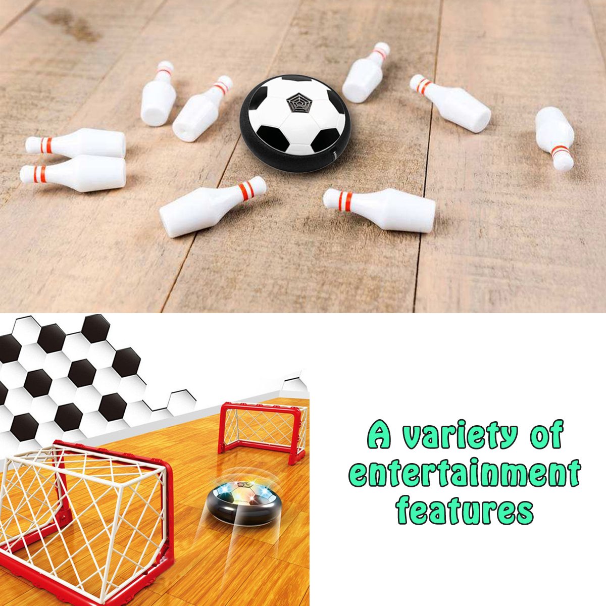 GroGou Air Power Indoor Outdoor Soccer/Football Disc Kids Toy Training ...