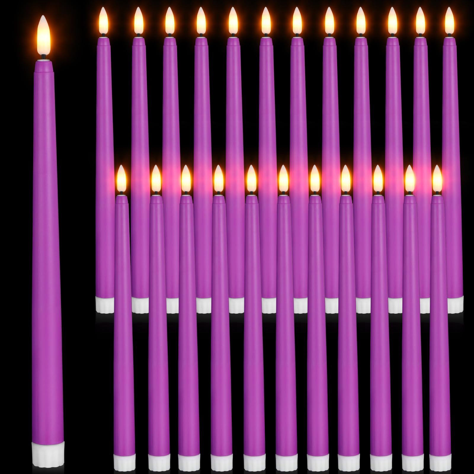 Macarrie 24 Packs Flameless Taper Candles Battery Operated 11 Inch Long ...