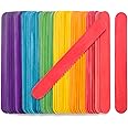 Amazon.com: 60 Pieces Jumbo Colored Popsicle Sticks, 8 Inch Natural ...