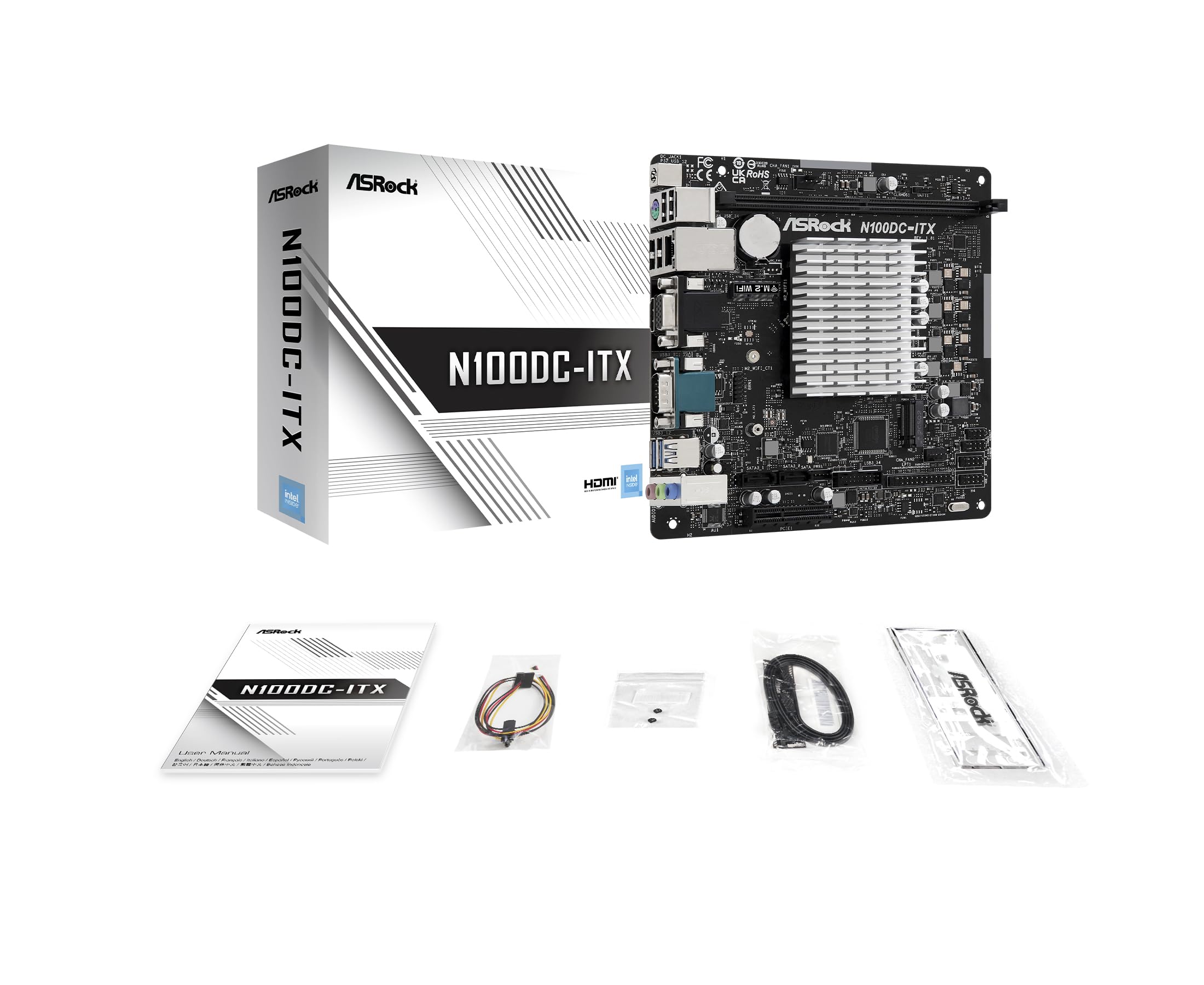 Mua ASRock N100DC-ITX Onboard CPU Fanless Motherboard with Intel CPU N100 Mini ITX trên Amazon ...