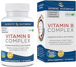 Amazon.com: Nordic Naturals Vitamin B Complex - 45 Capsules - Thiamine ...