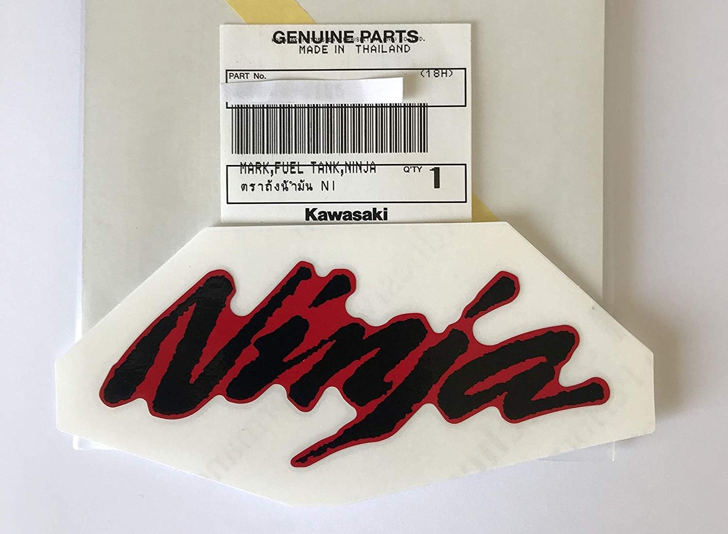 Kawasaki 100% GENUINE ORIGINAL NINJA Fuel Tank Sticker Decal Black/Red ...