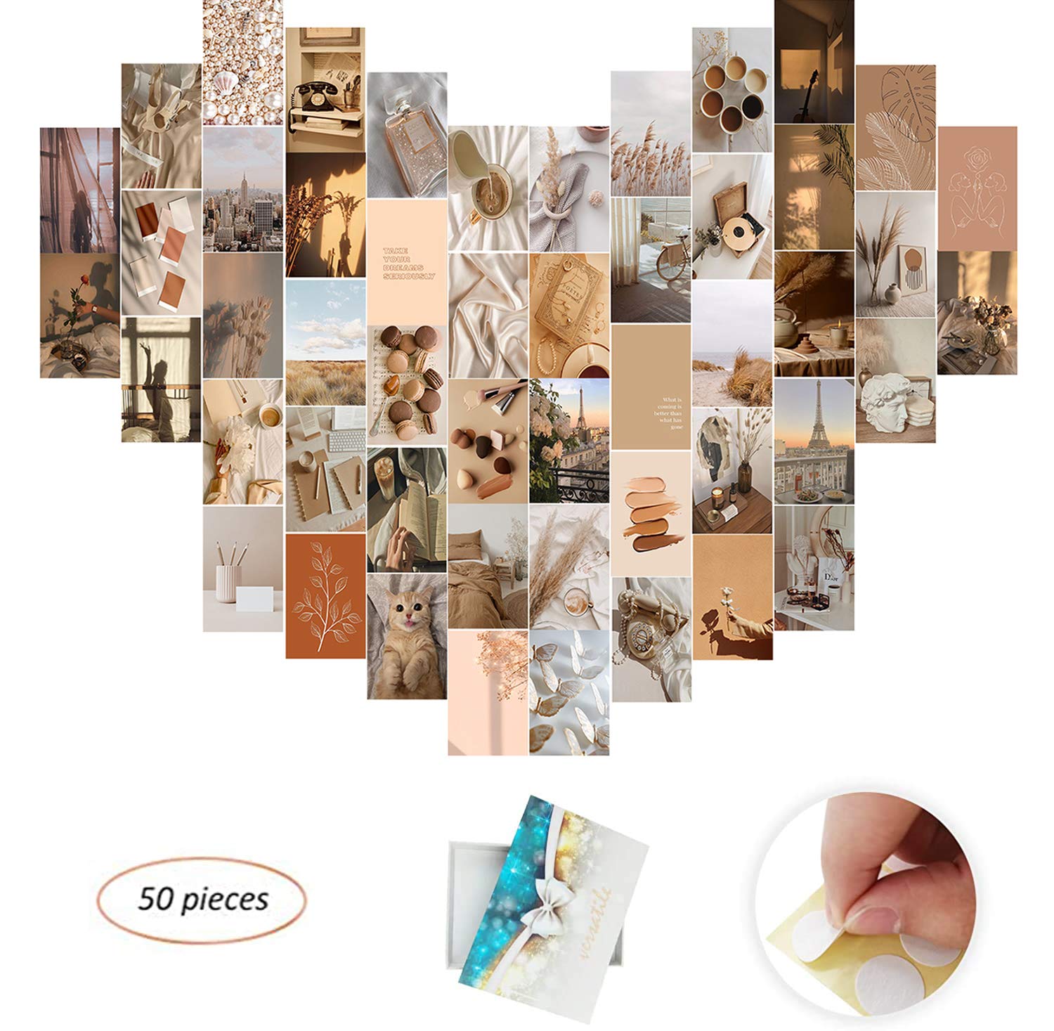 Beige Wall Collage Kit Aesthetic Pictures 50pcs 4x6 Inch Superb ...