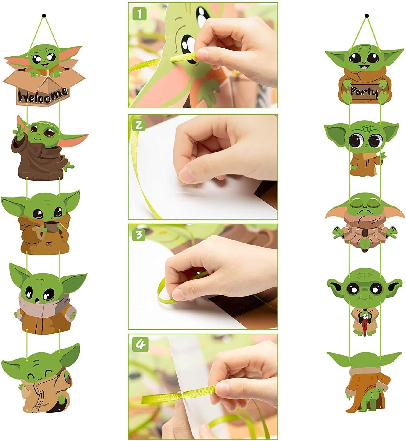 BeYumi Baby Grogu Cutouts Door Sign Porch Sign Hanging Flags Banner for ...