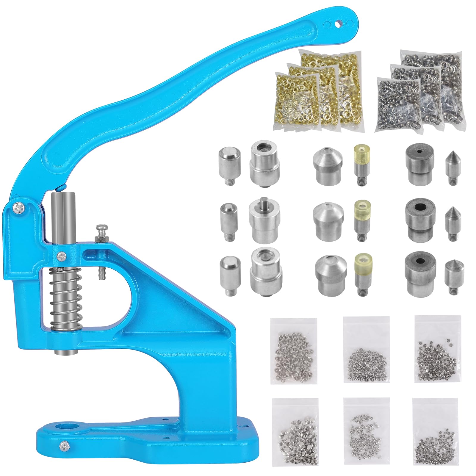 Hand Press Grommet Machine, Grommets Eyelet Tool Kit, Eyelet Punch Tool ...