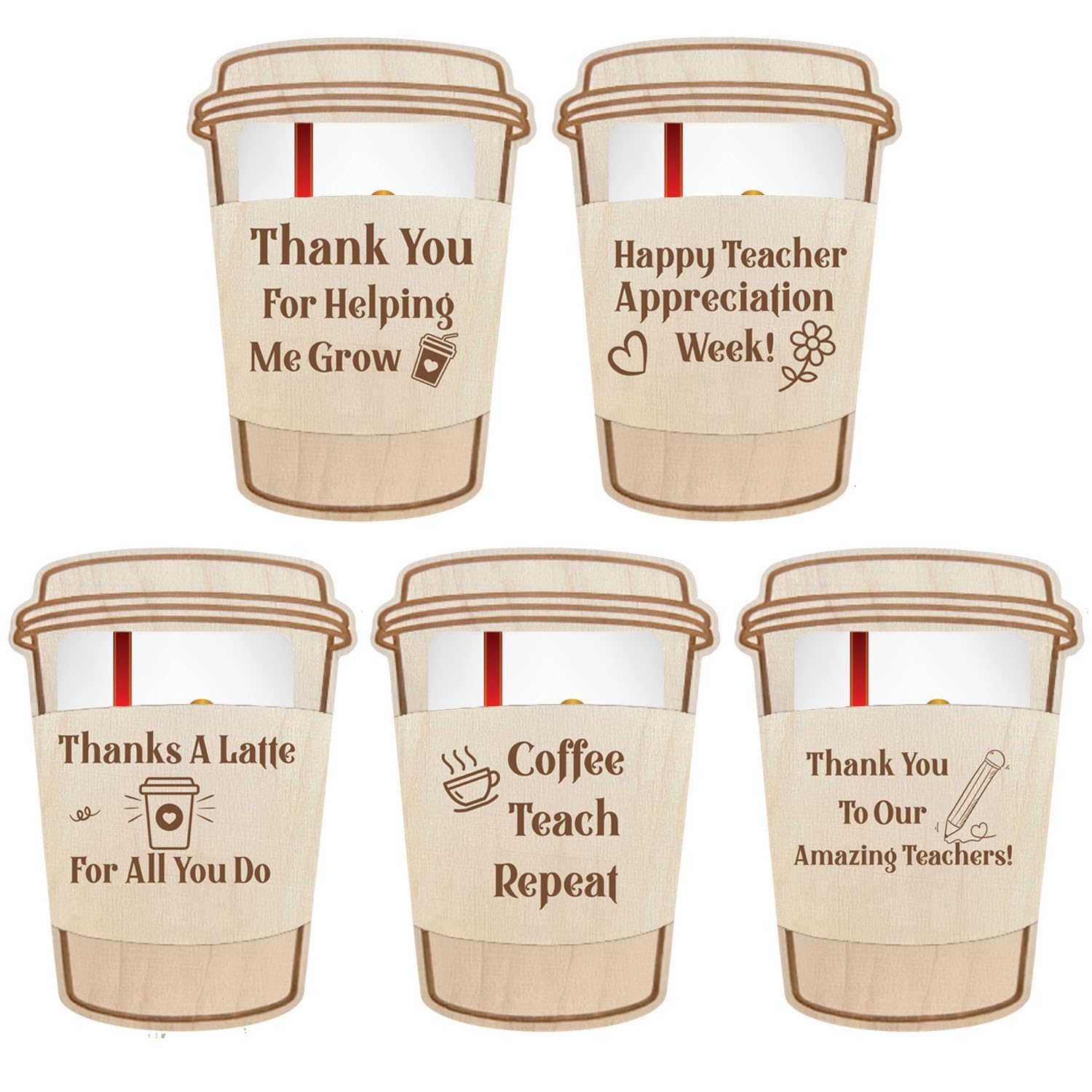 Dreasmt Teacher Appreciation Week Coffee Gift Card Holder, Thank You ...