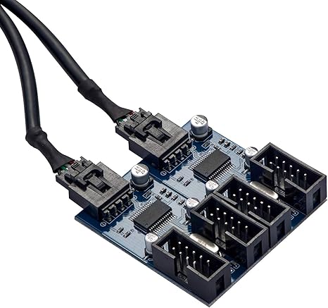 Motherboard Internal USB 2.0 Hub 9 pin USB Header Male 1 to 4 Female ...