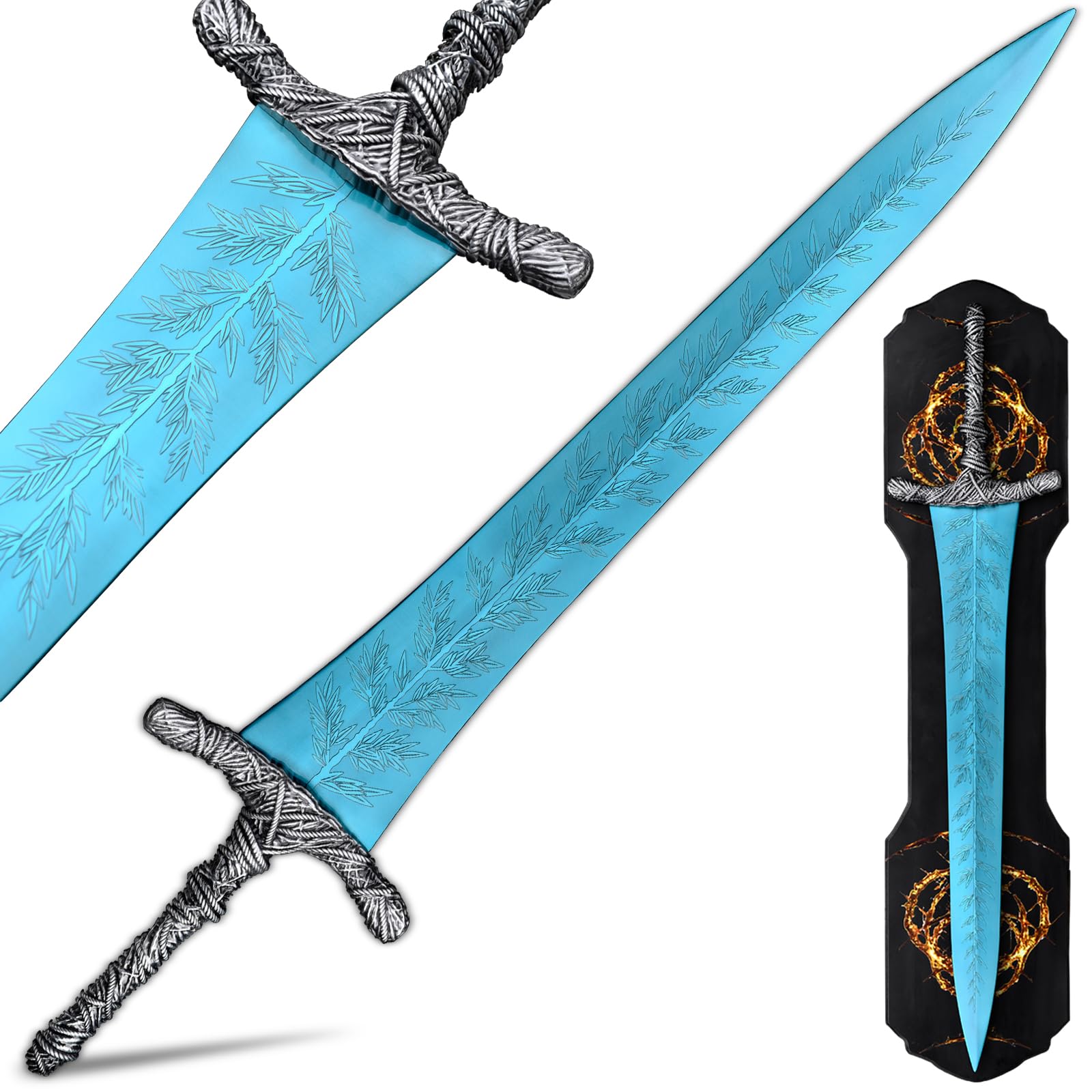 sanshimoxing 41'' Dark Moon Greatsword Metal Sword Embossed Pattern 1:1 ...