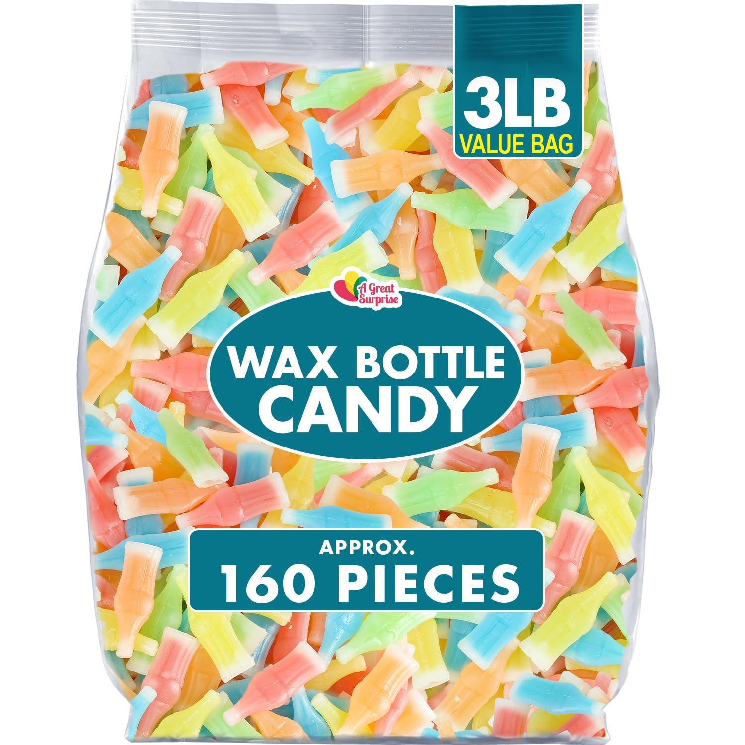 Mua Wax Bottle Candy - 3 Pounds - Pastel Candy Bulk - Candy Wax Bottles ...