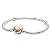 PANDORA Moments Heart Clasp Snake Chain Bracelet - Compatible Moments ...