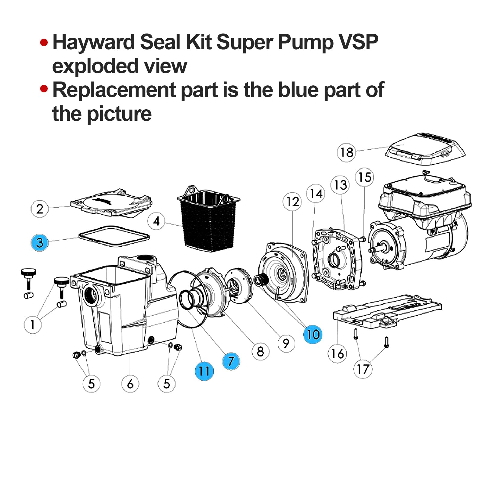 Mua Pool Pump O-Ring Seal Repair Kit for Hayward Super Pumps SPX1600TRA ...