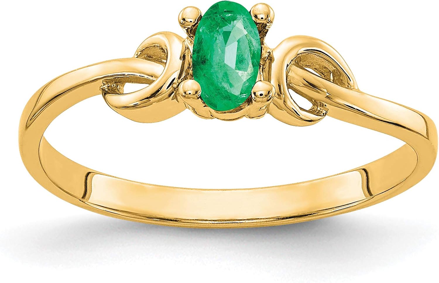 14k 5x3mm Oval Emerald ring|Amazon.com