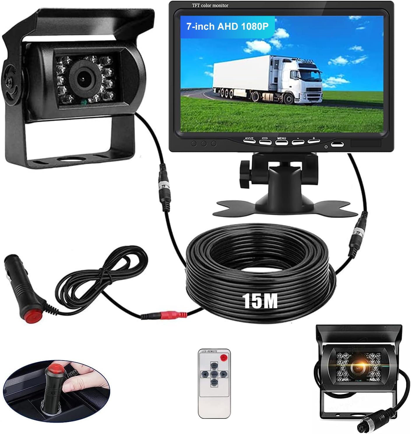 Mua Car Reversing Camera Kit 7" TFT LCD Screen HD Monitor 12V-24V ...