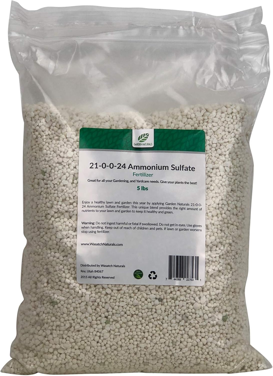 Amazon.com : 21-0-0-24 Ammonium Sulfate Fertilizer 5 Pounds by Garden ...