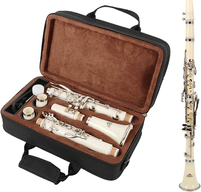 EASTROCK Clarinet Bb Flat 17 Nickel Keys Student Clarinet with 2 ...