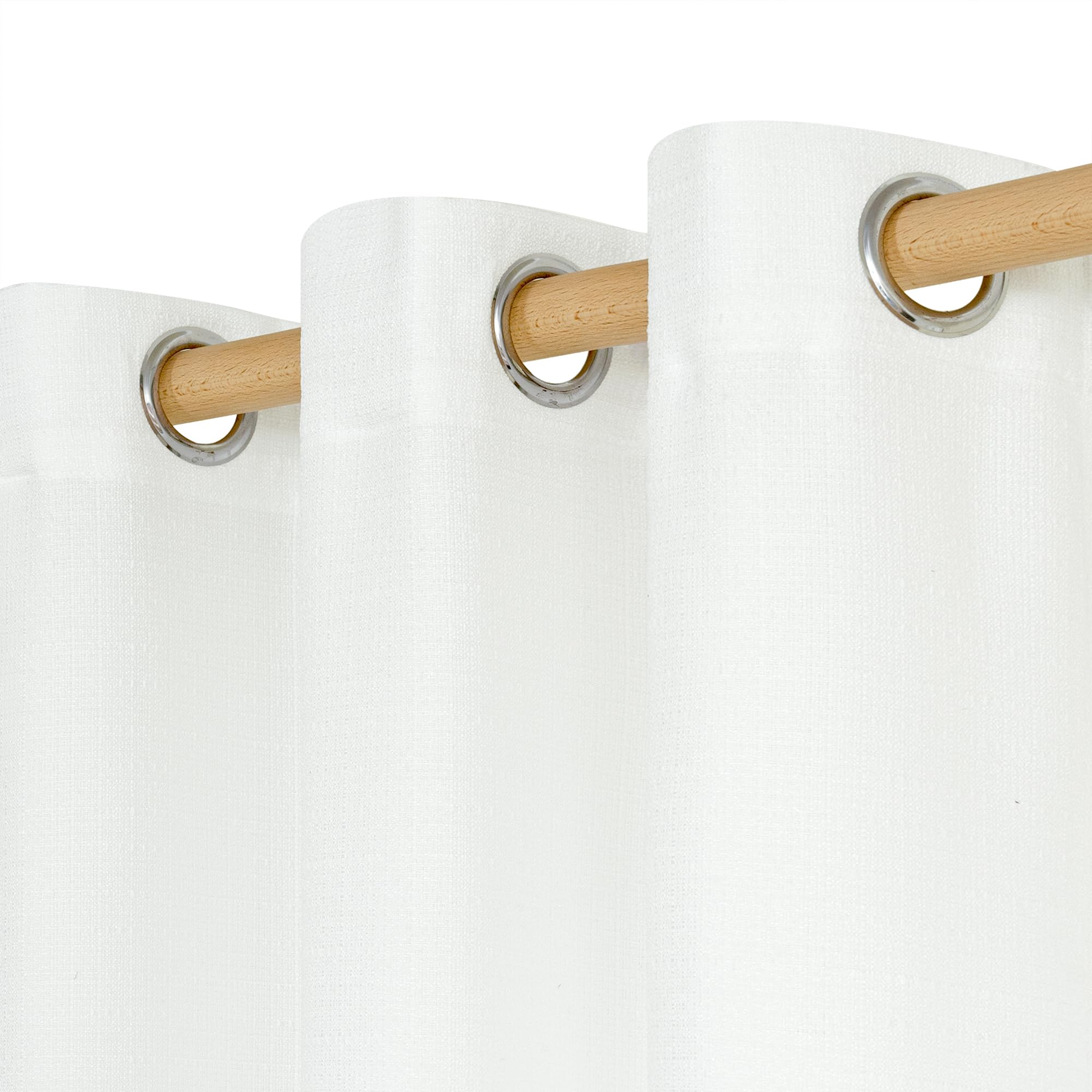 LAMIT White Linen Textured Curtains for Bedroom, Grommet Thermal ...