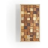 Amazon.com: Warmaxx Teak Wood Rectangle Wall Art Decoration 31.6" x 15. ...