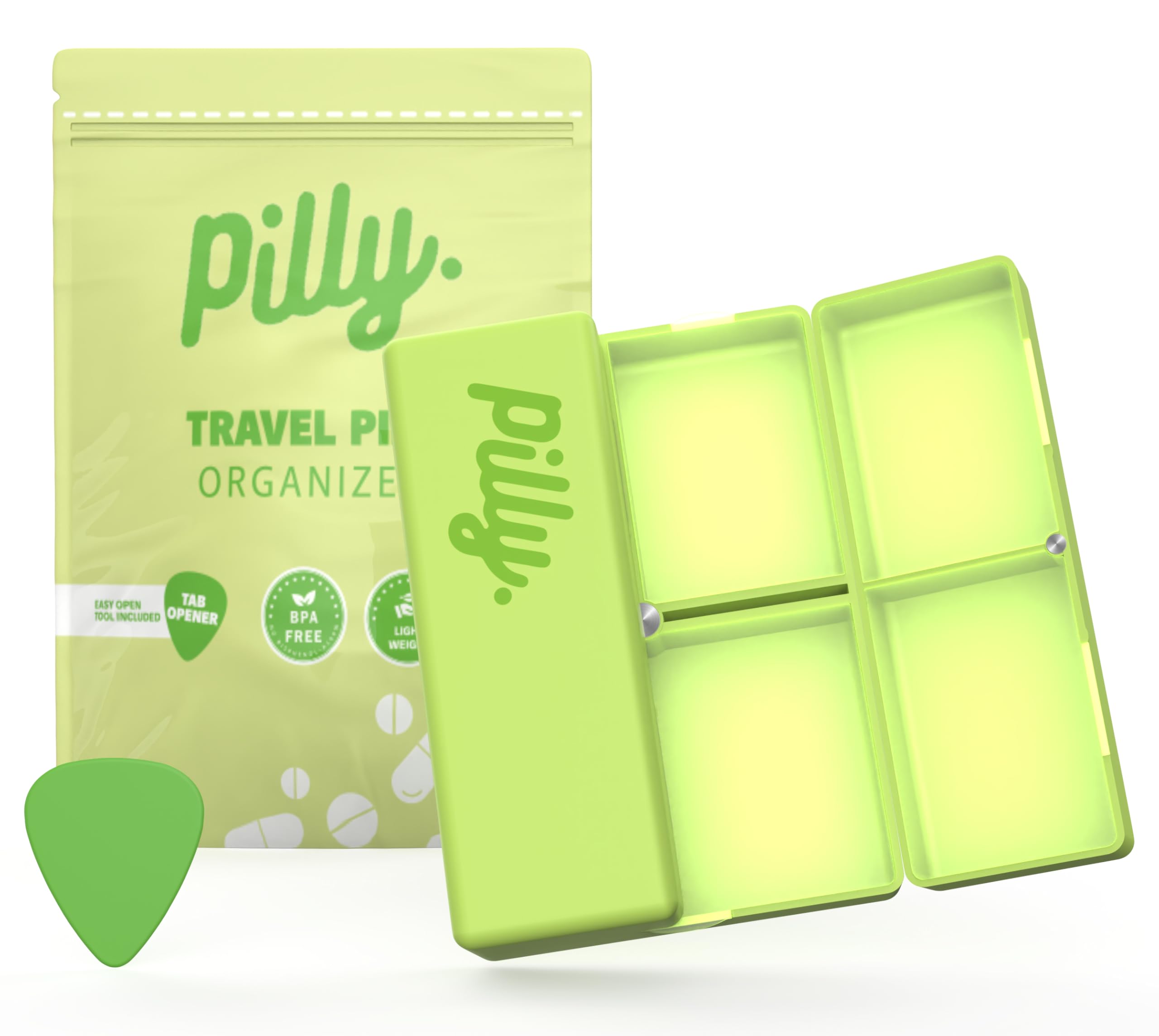 Magnetic Pill Organizer w 7 Compartments, Essential Quick Travel Pill ...