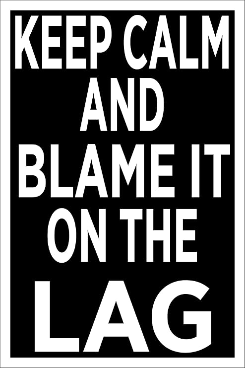 Spitzy's Keep Calm and Blame It On The Lag 12 by 18 Inch Poster - Funny ...