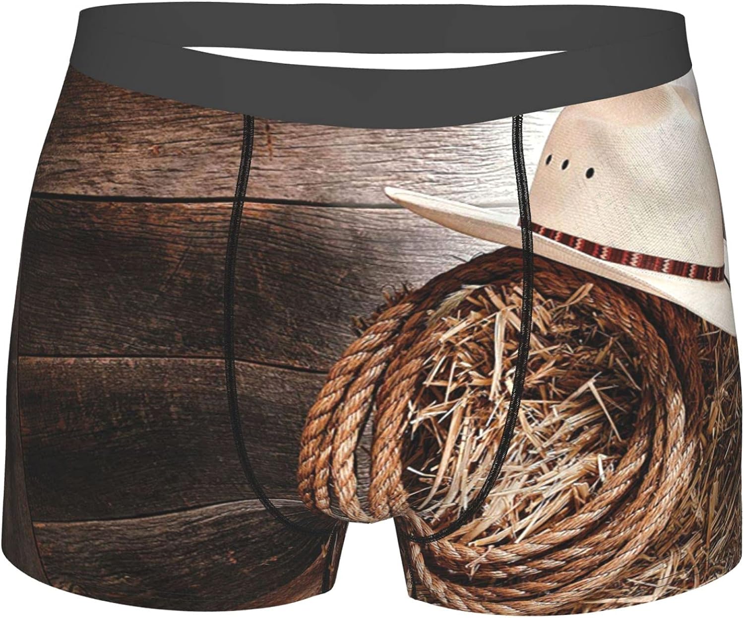 Men's Underwear,Western Wooden Folk Robe Hat,Boxer Briefs Breathable ...