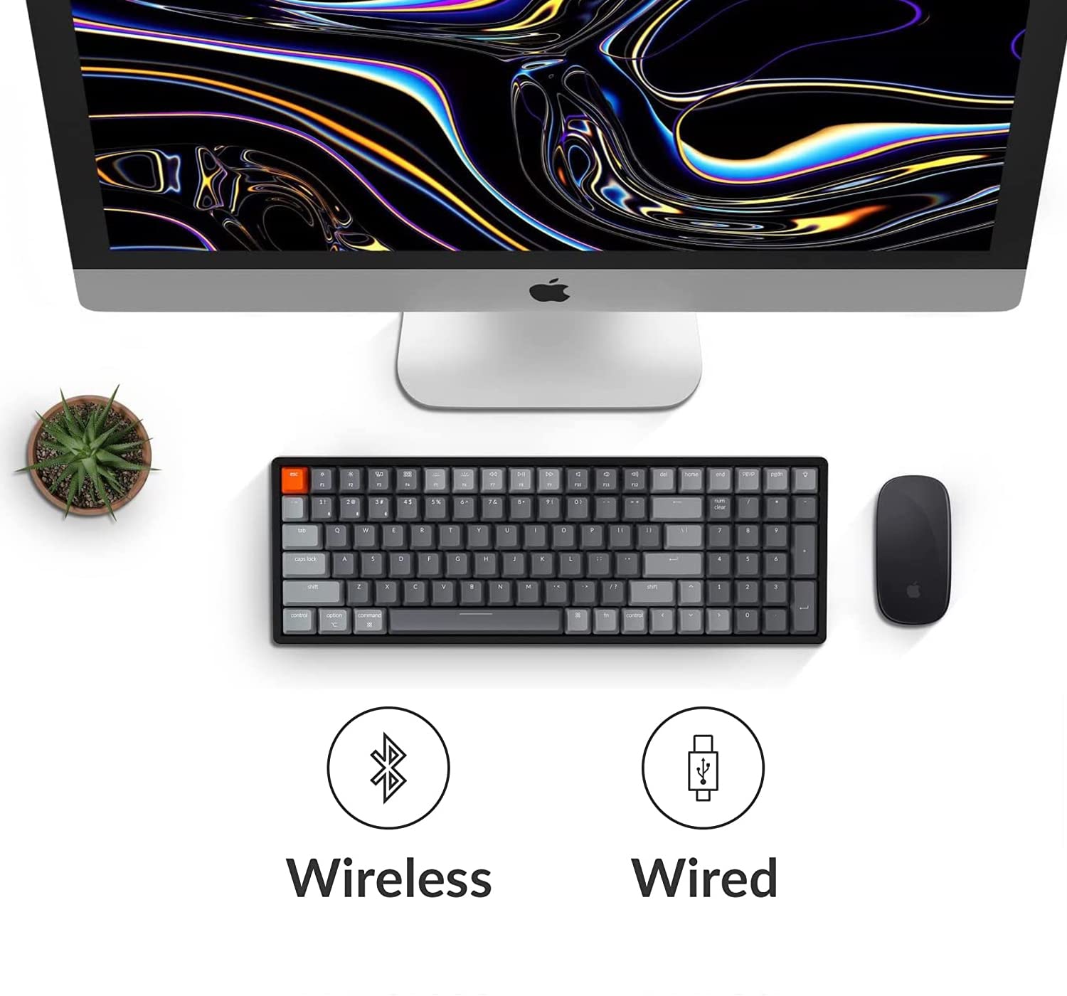 Keychron K4 Wireless Bluetooth/USB Wired Gaming Mechanical Keyboard ...