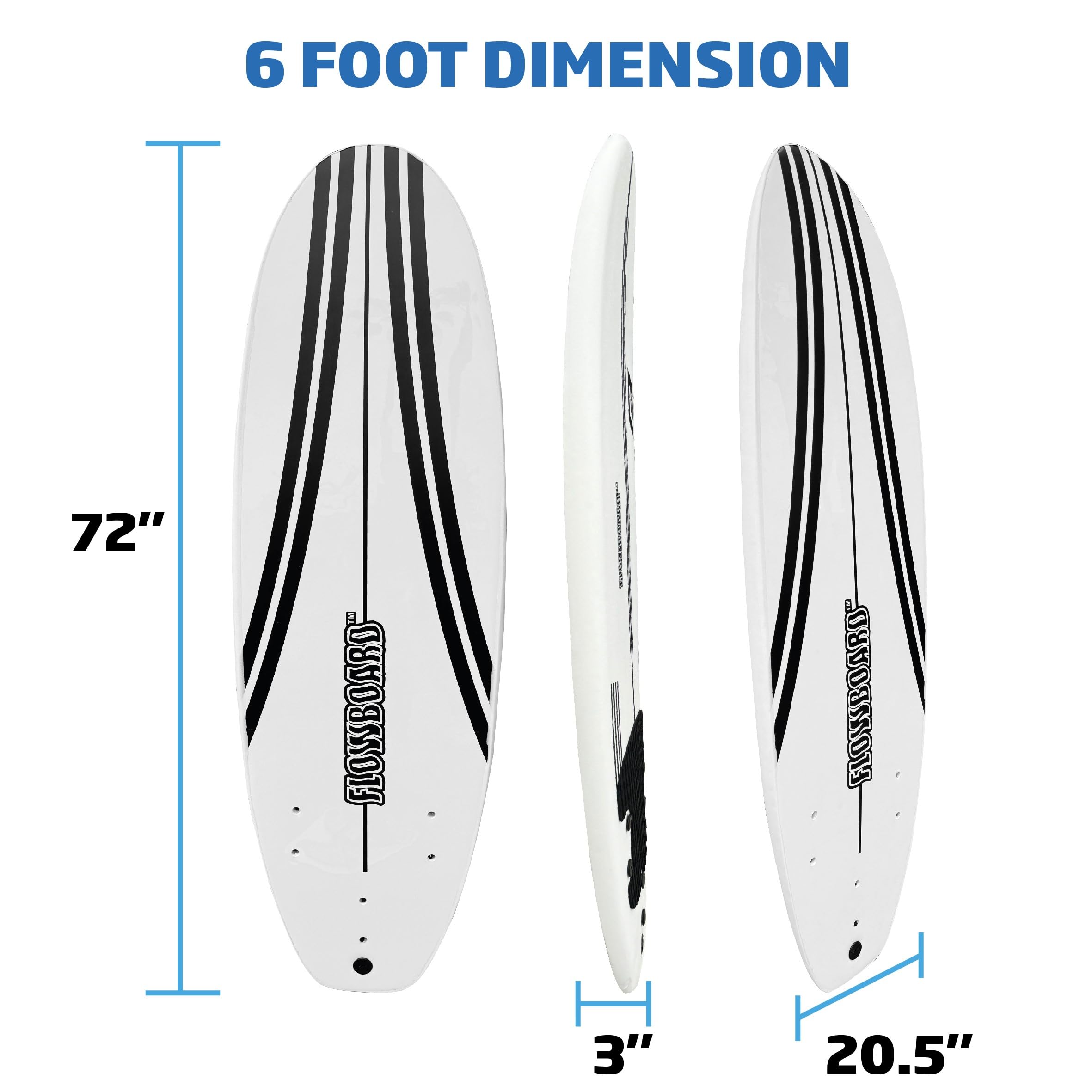Mua FLOWBOARD Surfboard Softboard Foam 6’ and 7’ and 8' - includes (3 ...