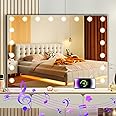 Amazon.com - Leishe Vanity Mirror with Lights and Speaker 32"x23" Large ...