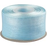 Amazon.com: HUIHUANG Dusty Blue Organza Ribbon 3 inch Blue Shimmer ...