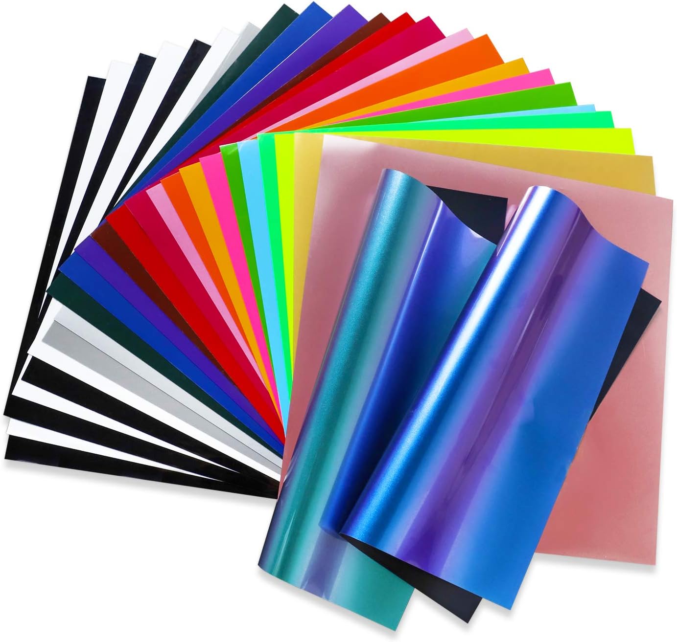 VINYL FROG Iron on Vinyl Pack Chameleon HTV 26 Sheets Assorted Colors ...