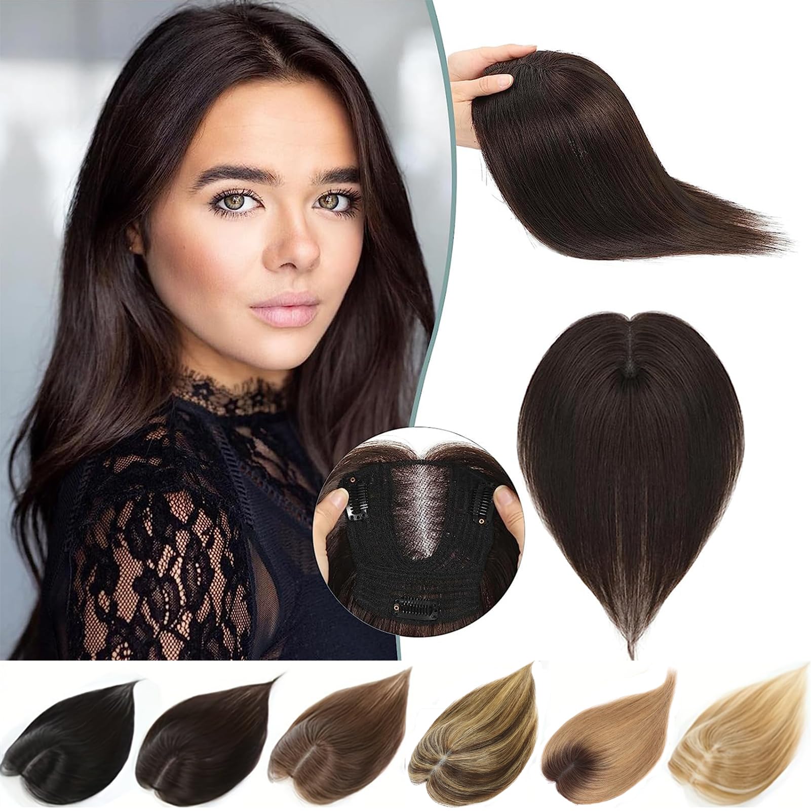 GULALUUK Hair Toppers for Women Real Human Hair,Hair Toppers for Women ...