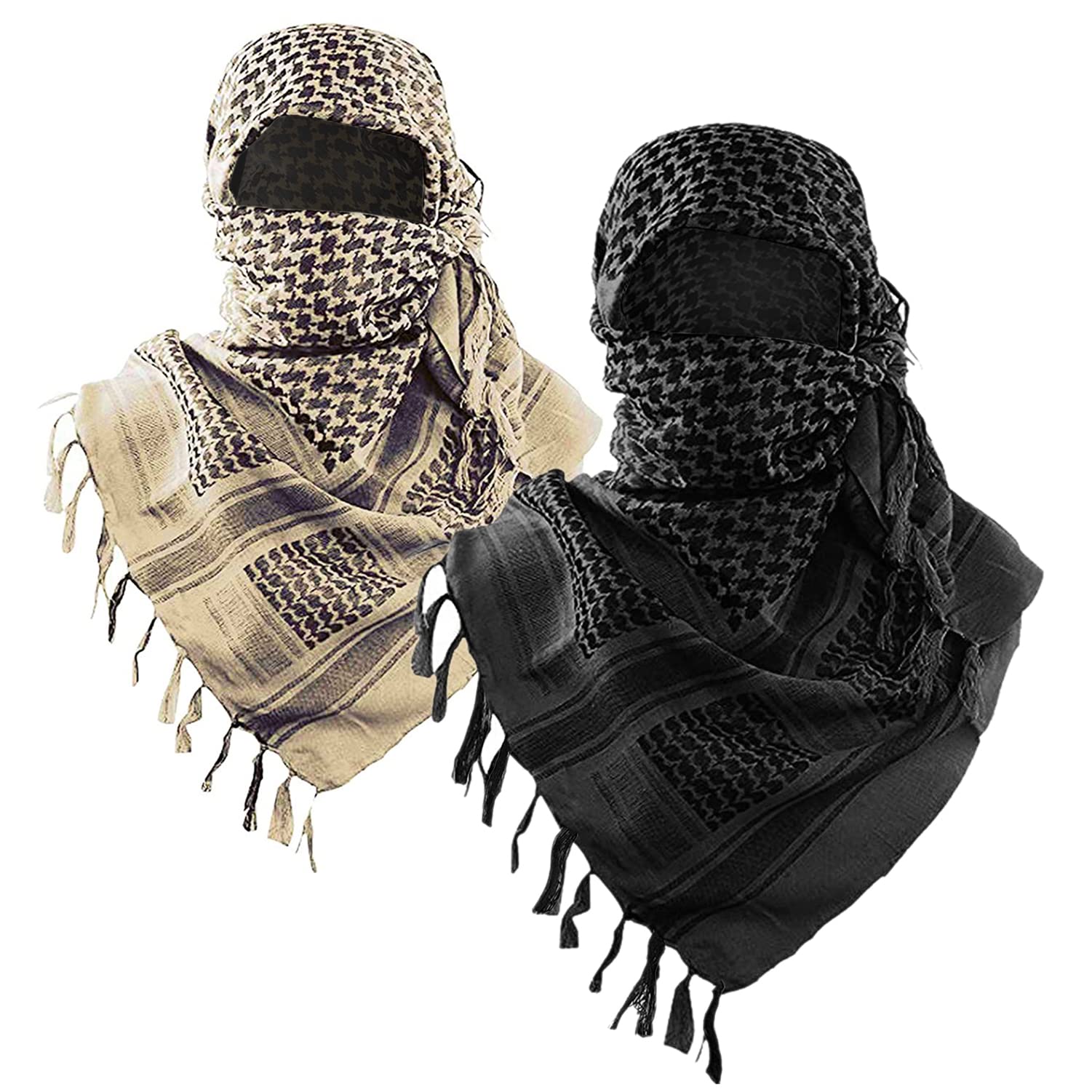 Luxns Military Shemagh Tactical Desert Scarf / 100% Cotton Keffiyeh ...