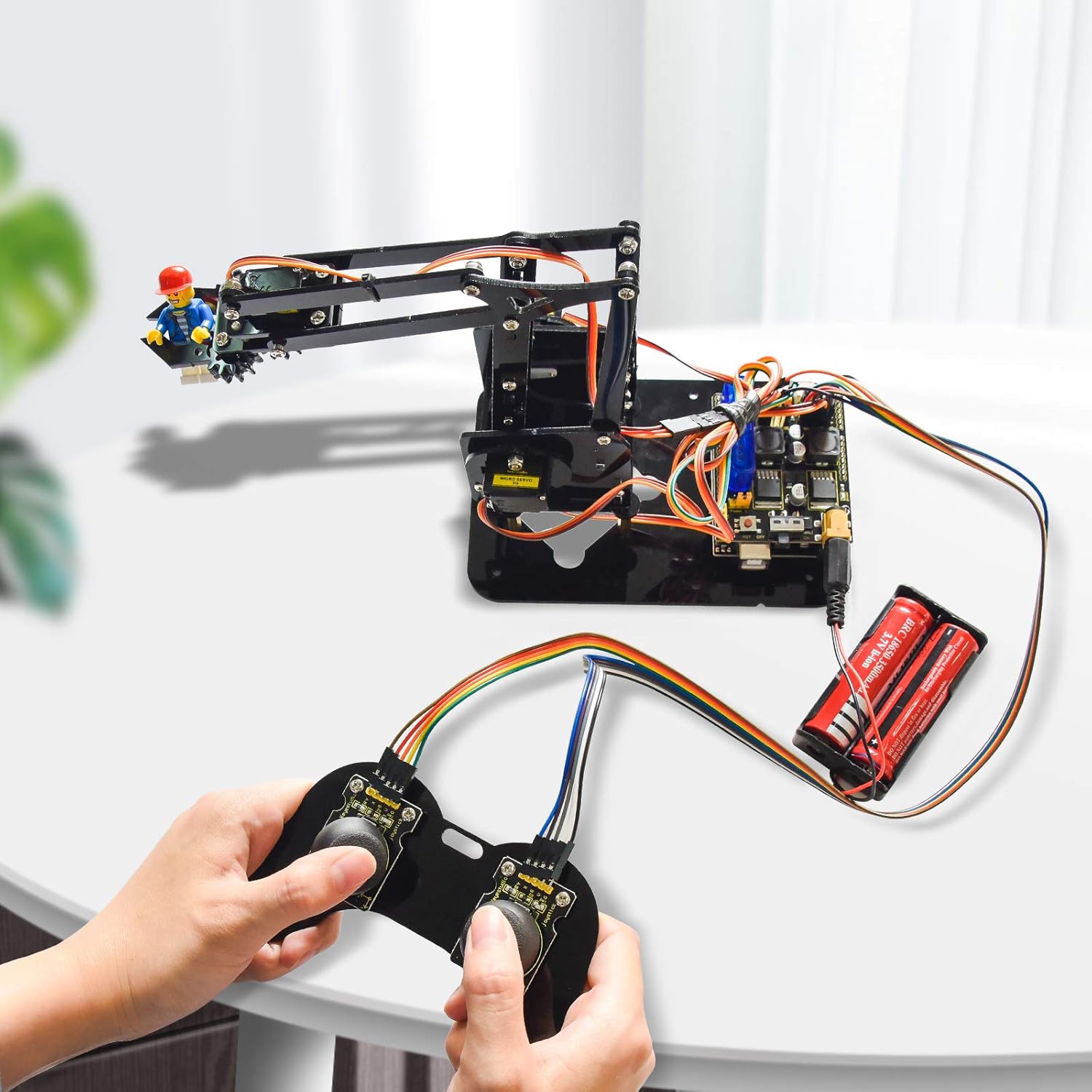 KEYESTUDIO 4DOF Robot Arm Kit DIY, Electronic Coding Robotics w/Servo ...