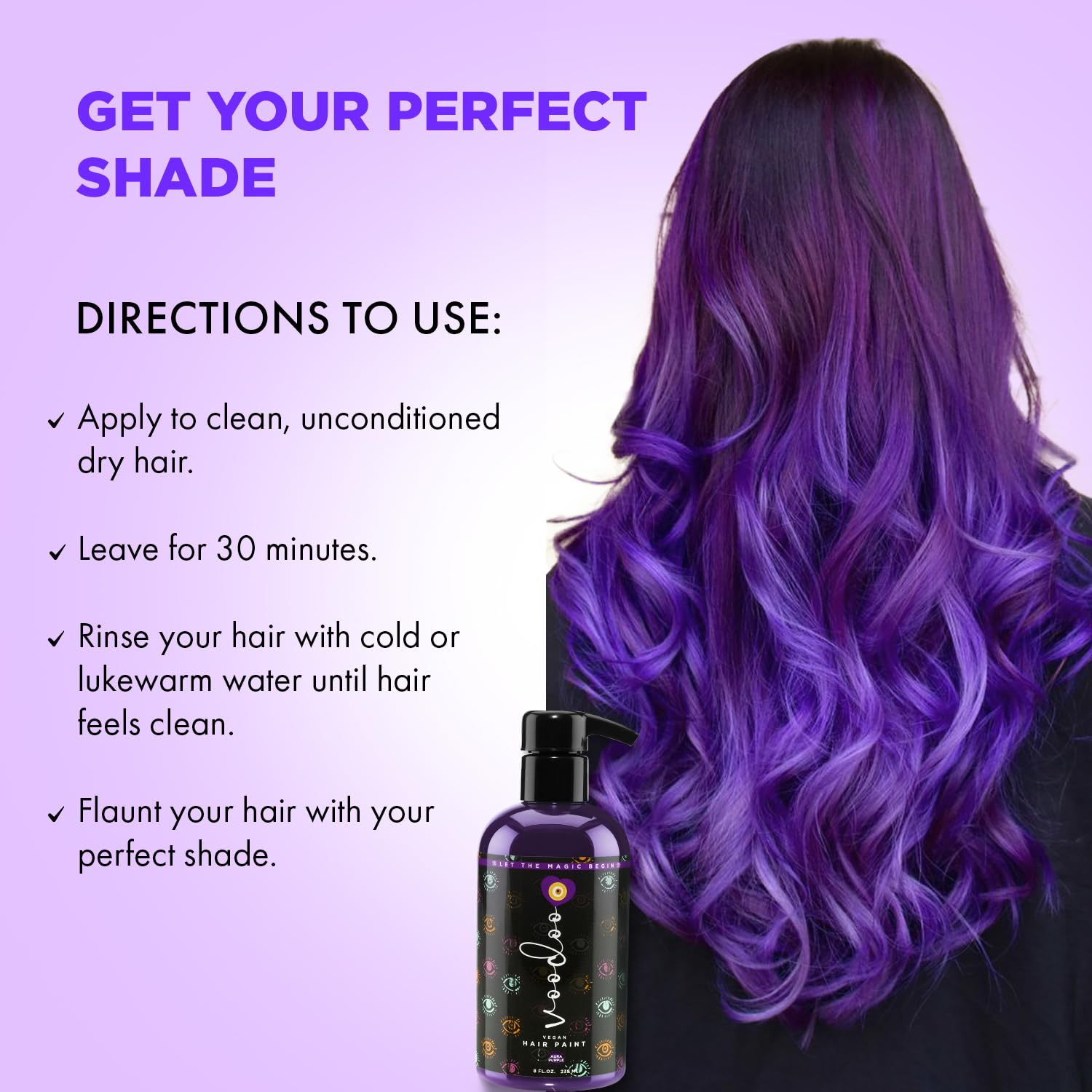 Mua VOODOO Purple Hair Paint (Aura) 8 Oz | Vegan & Cruelty-Free Purple ...