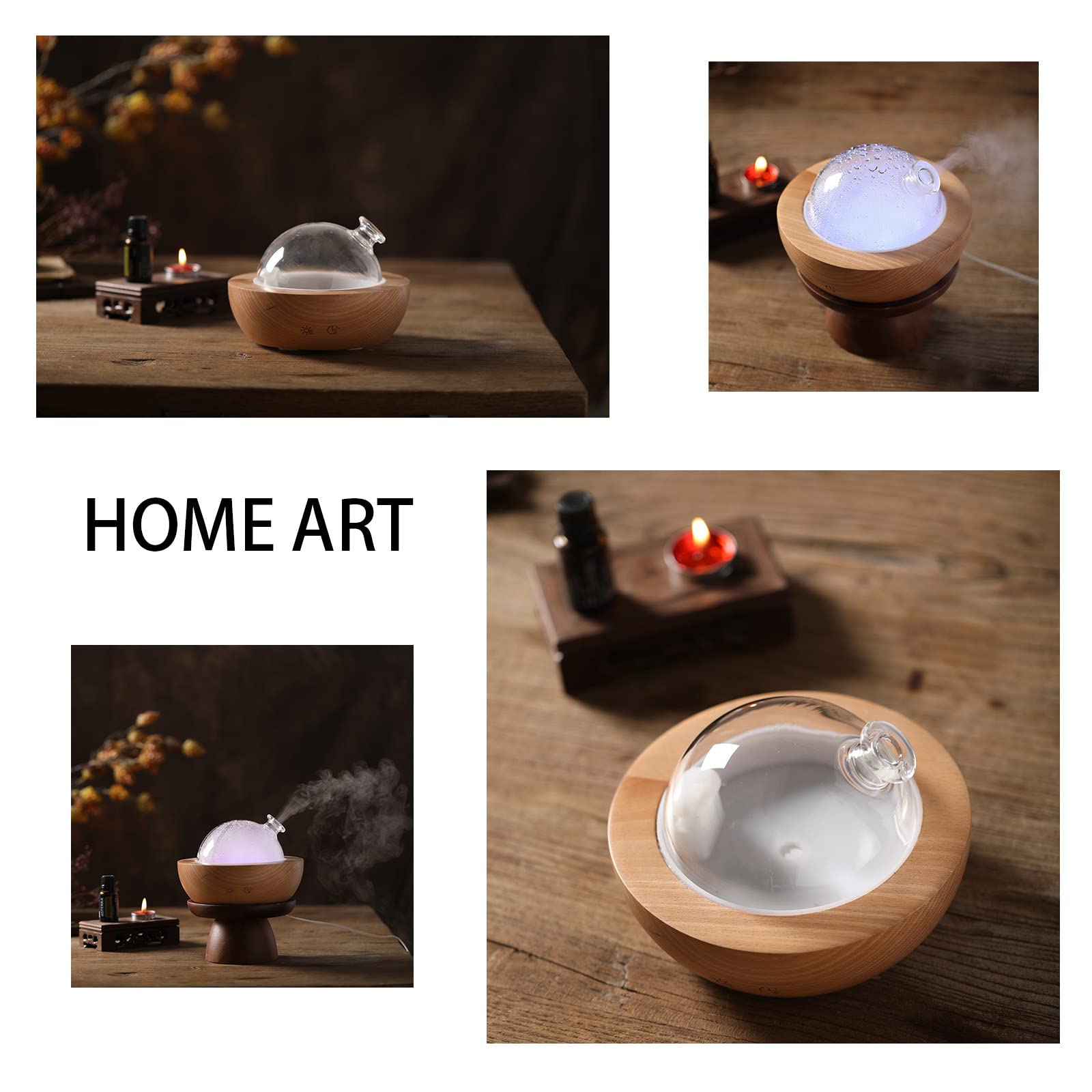Mua Fancemot Glass Essential Oil Diffuser with Real Wood Base, 180ml ...