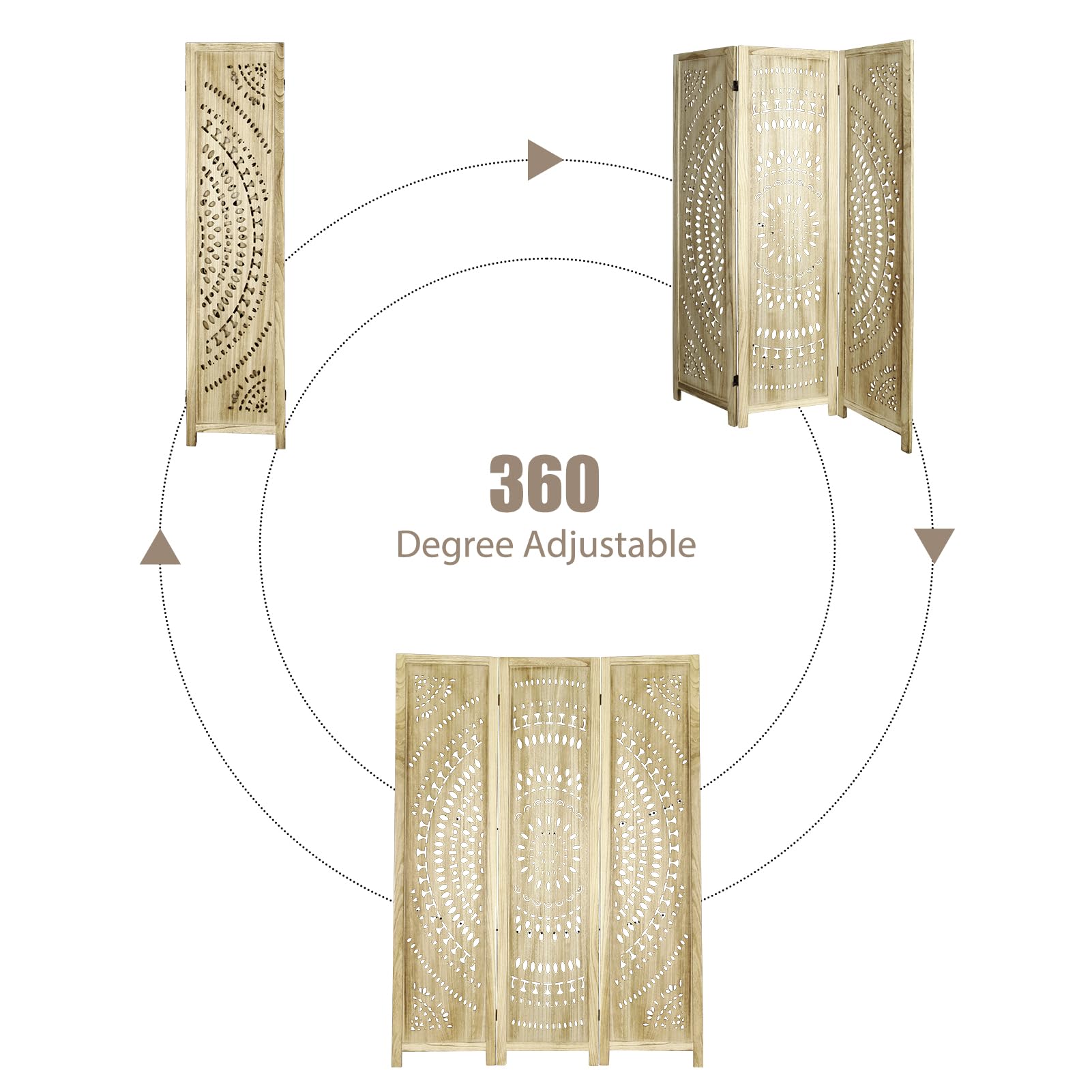 Mua Babion 3 Panel Room Divider, Carved Wood Room Dividers, Cutout Room ...