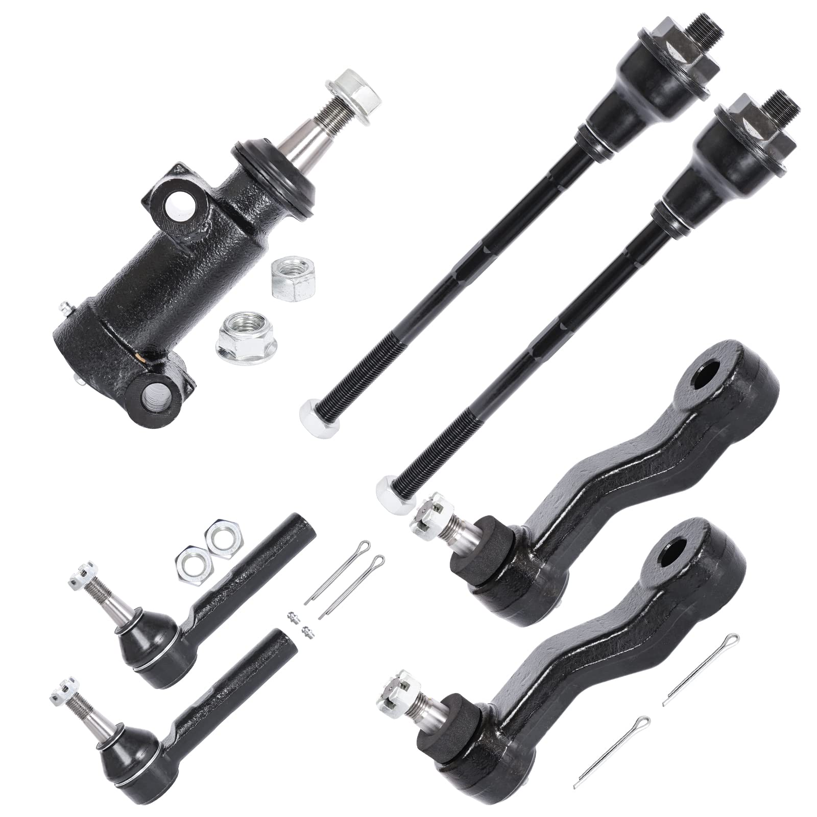 LCWRGS 7pcs Front Tie Rods Ends Pitman Arms (4-Groove) Idler Arm ...