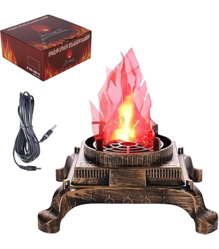 Flameless LED Fireplace Fake Campfire,3D Realistic Battery Powered ...