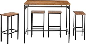 Amazon.com - Coaster CO-182002 5pc Bar Set, Weathered Chestnut - Table ...