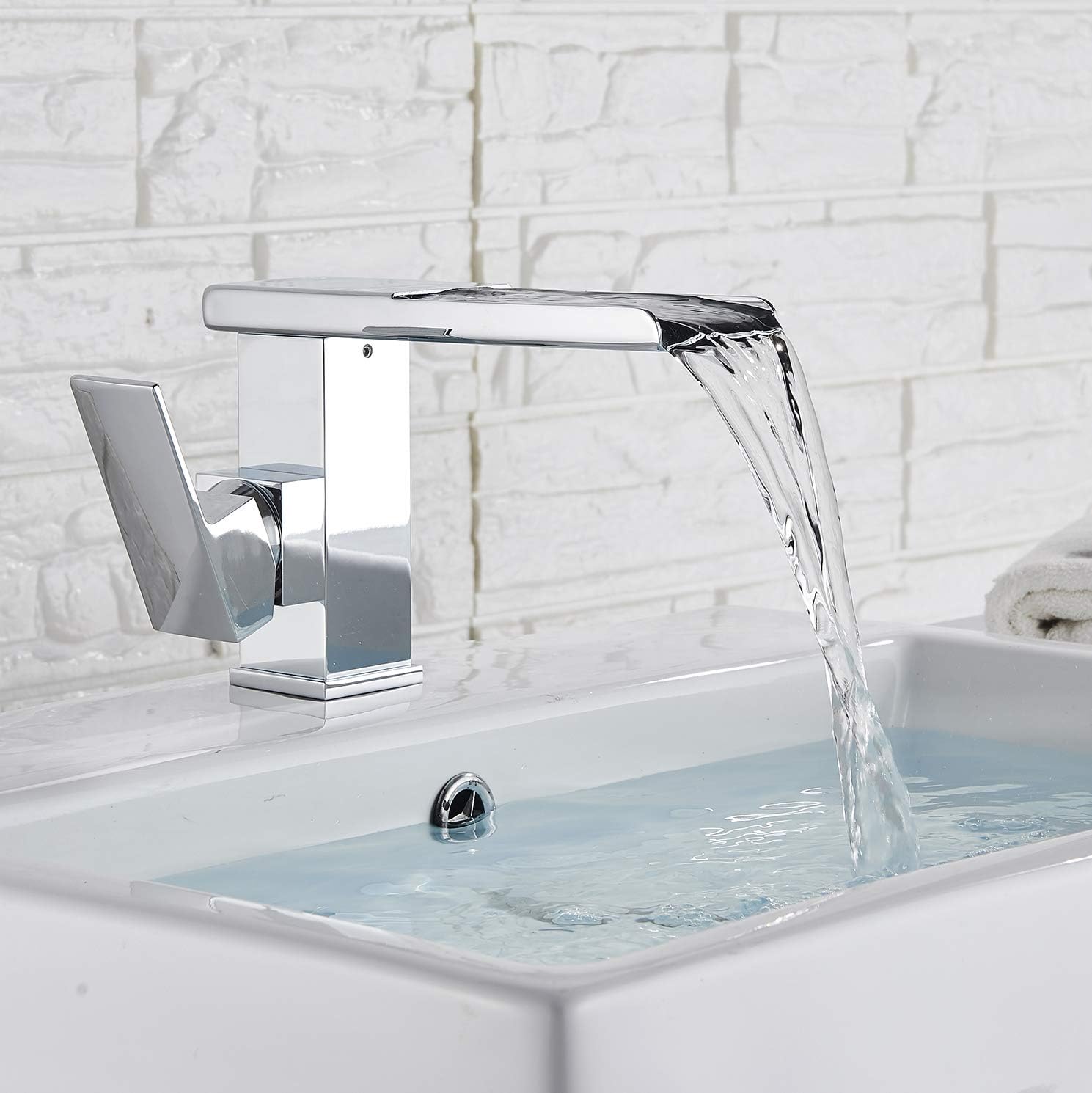 Suguword Mixer Waterfall Basin Tap Single Handle Single Hole Monobloc ...
