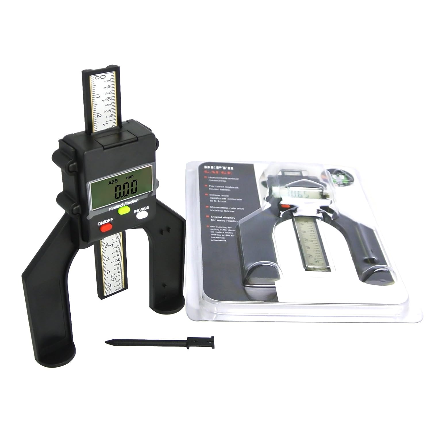 Digital Tread Depth Gauge Magnetic Self Standing Aperture 80mm Hand ...