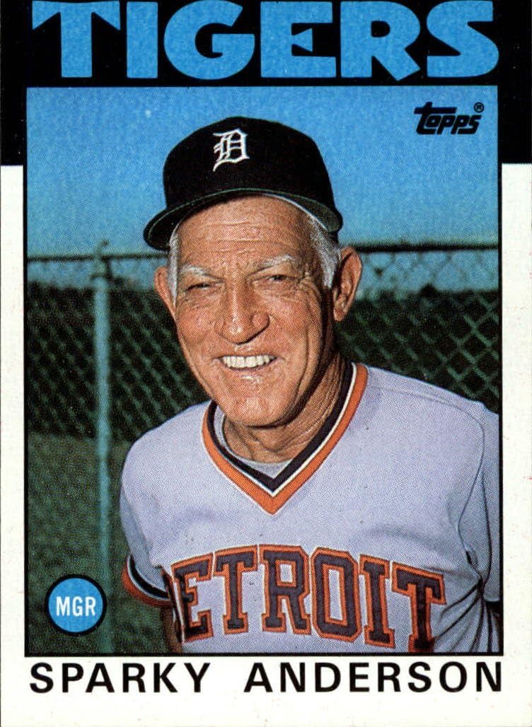 Amazon.com: 1986 Topps #411 Sparky Anderson MG MLB Baseball Trading ...