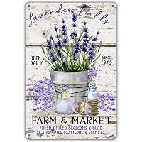 Amazon.com: Cusde Retro Lavender Fields Metal Poster Vintage Garden ...
