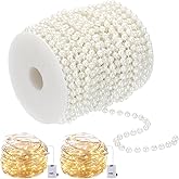 Amazon.com: 6mm/40ft String of Pearls with Fairy Lights, Pearl Garland ...