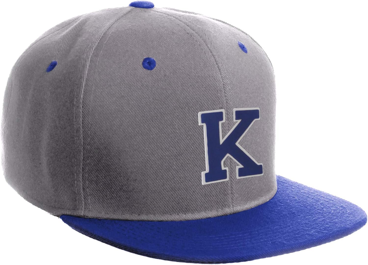 Classic Snapback Hat Custom A to Z Initial Letters, Lt Grey Royal Cap ...
