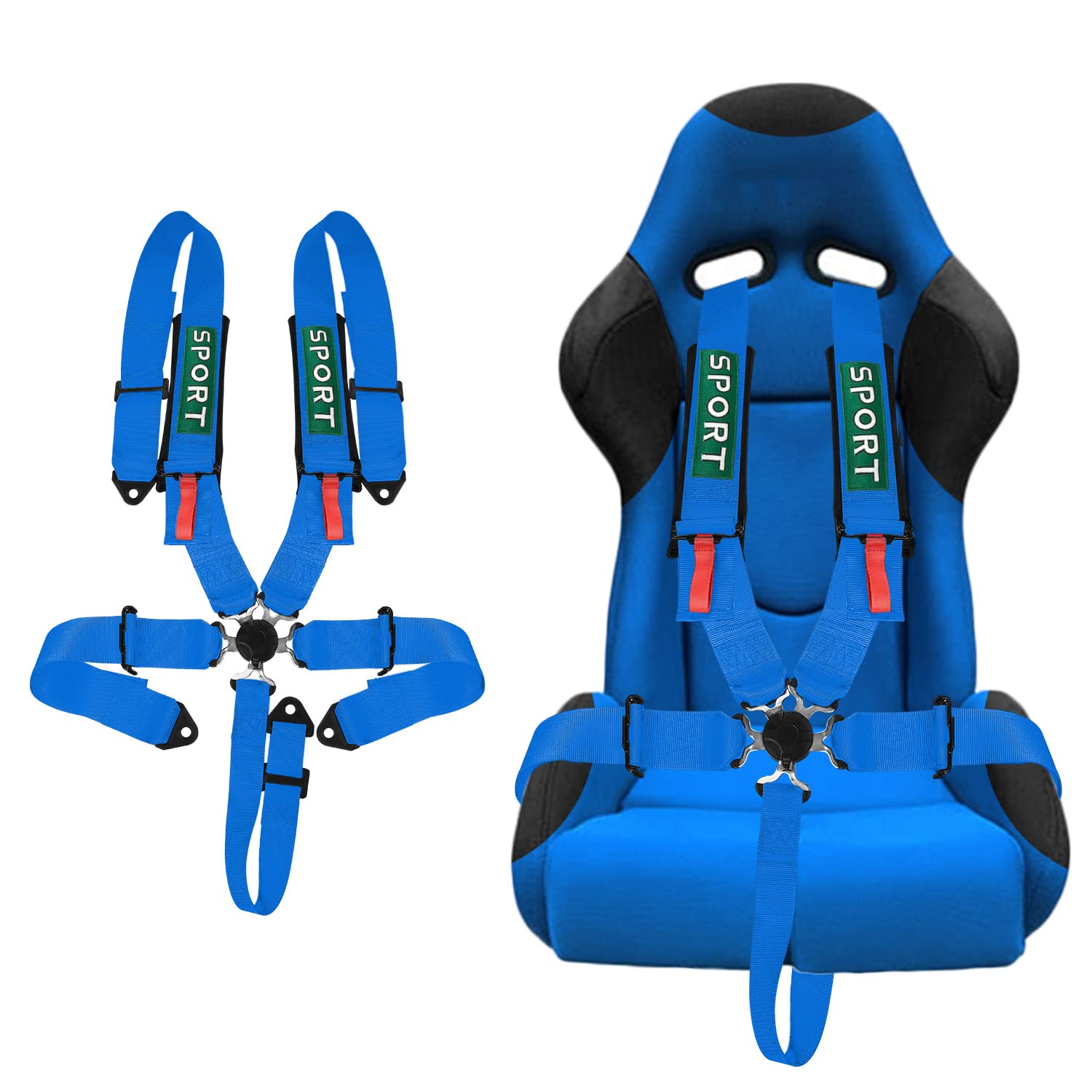 BESTZHEYU 5-Point Racing Safety Harness Set SFI with Ultra Comfort ...