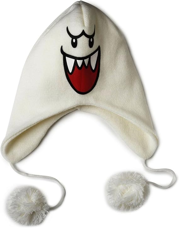 Meroncourt Nintendo Super Mario Bros. Boo Ghost Face Ski Beanie with ...