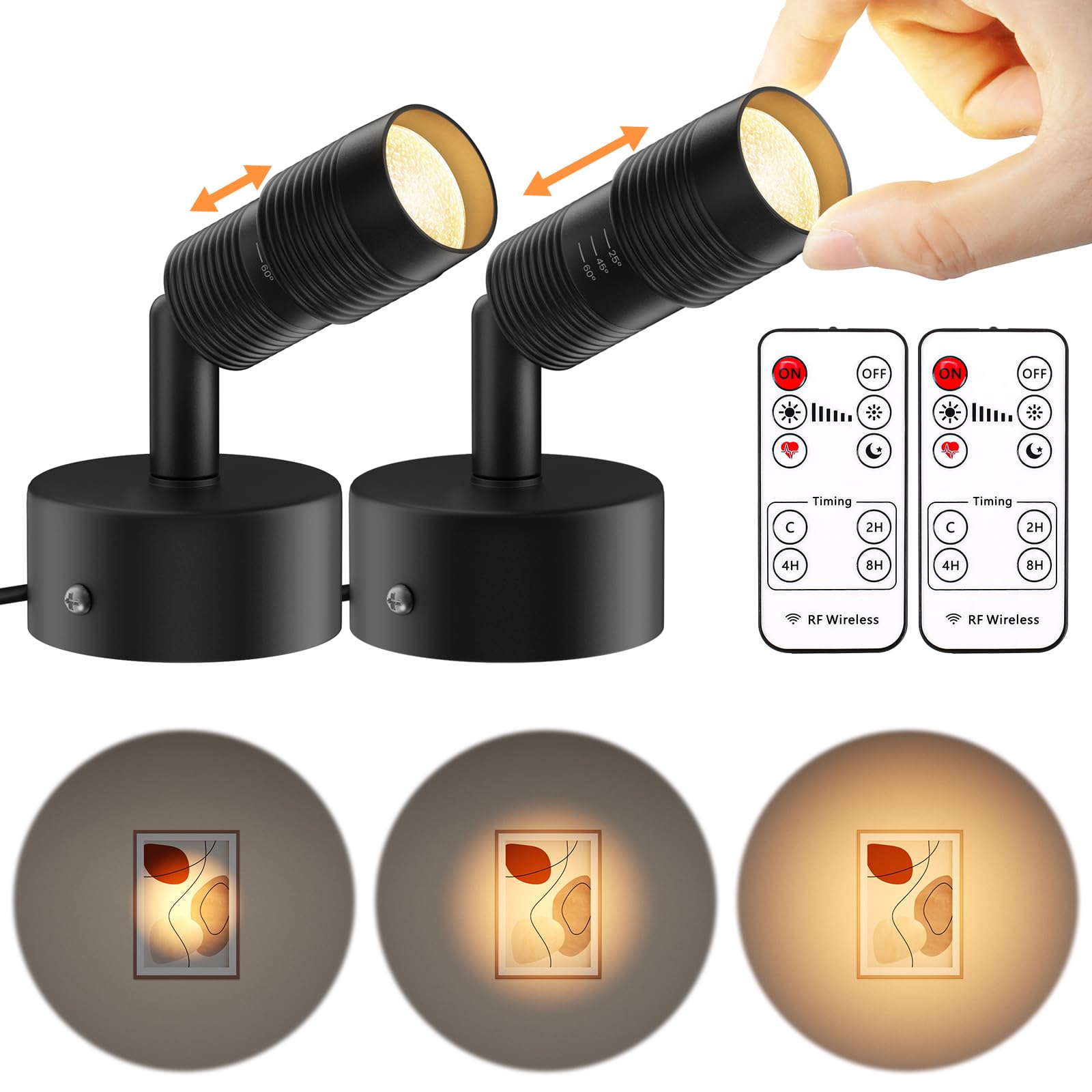 TuyuBEE Zoomable LED Spot Lights Indoor Uplighting with Remote & Timer ...