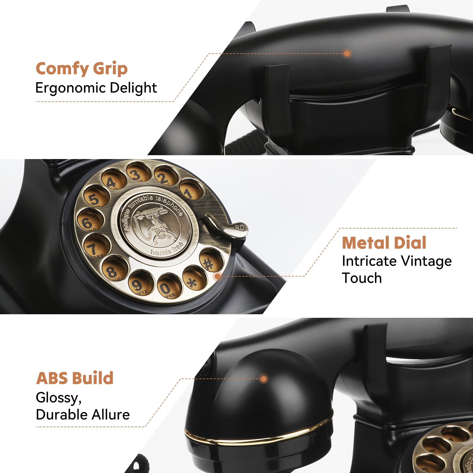 Sangyn Retro Rotary Phones For Landline, Classic Corded Desk Phone ...